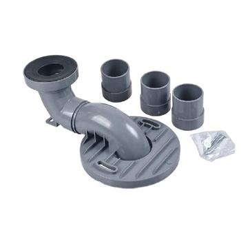 Grey PVC Toilet Drain Valve for Bathroom Flushing Pipe