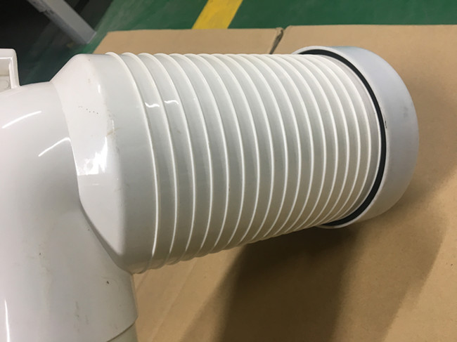 PVC Toilet Drain Pipe With Connector , Wc Waste Pipe Large Displacement