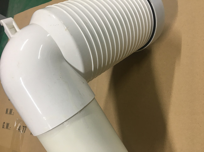 PVC Toilet Drain Pipe With Connector , Wc Waste Pipe Large Displacement