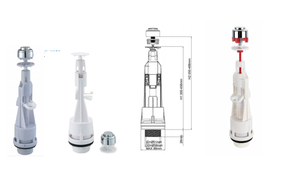 2.1 L/s Flushing Speed European Push Button Flush Valve Assembly for ...