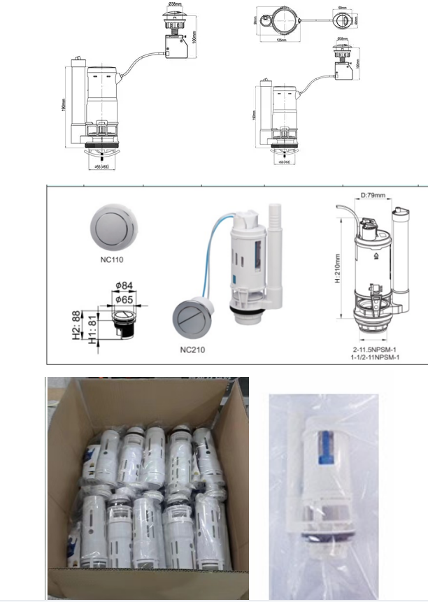 Modern Design Style Adjustable Height Dual Flush Valve For Bathroom ...